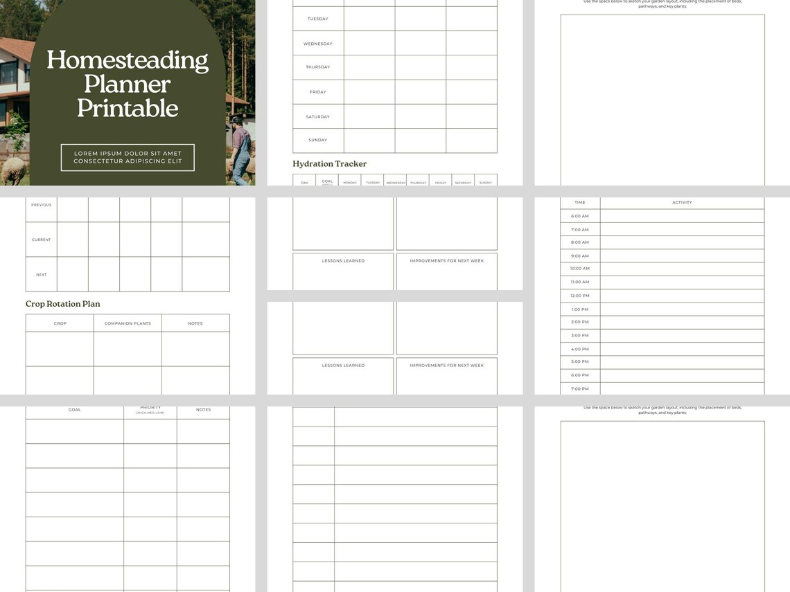 Printable Homesteading Planner Gardening Journal Printable Planner for ...