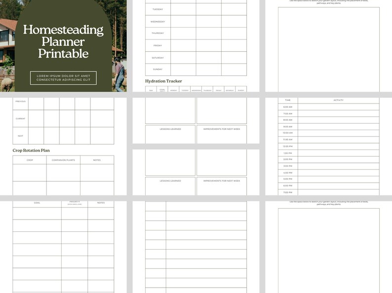 Printable Homesteading Planner Gardening Journal Printable Planner for ...