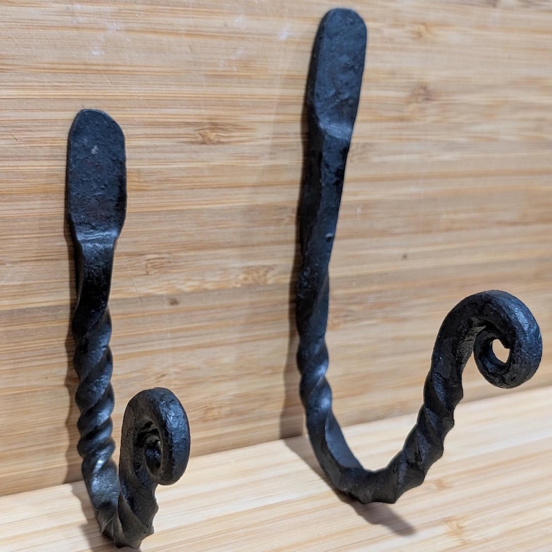 Hand Forged Twisted Steel Wall Hook - Set of 4 - Etsy