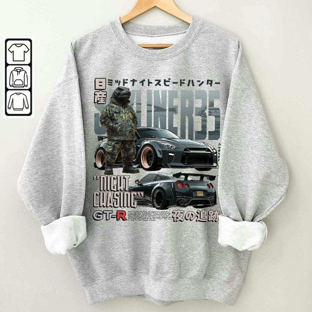 Japan Skyline R35 JDM T-shirt, Tokyo Harajuku Style Car Streetwear ...