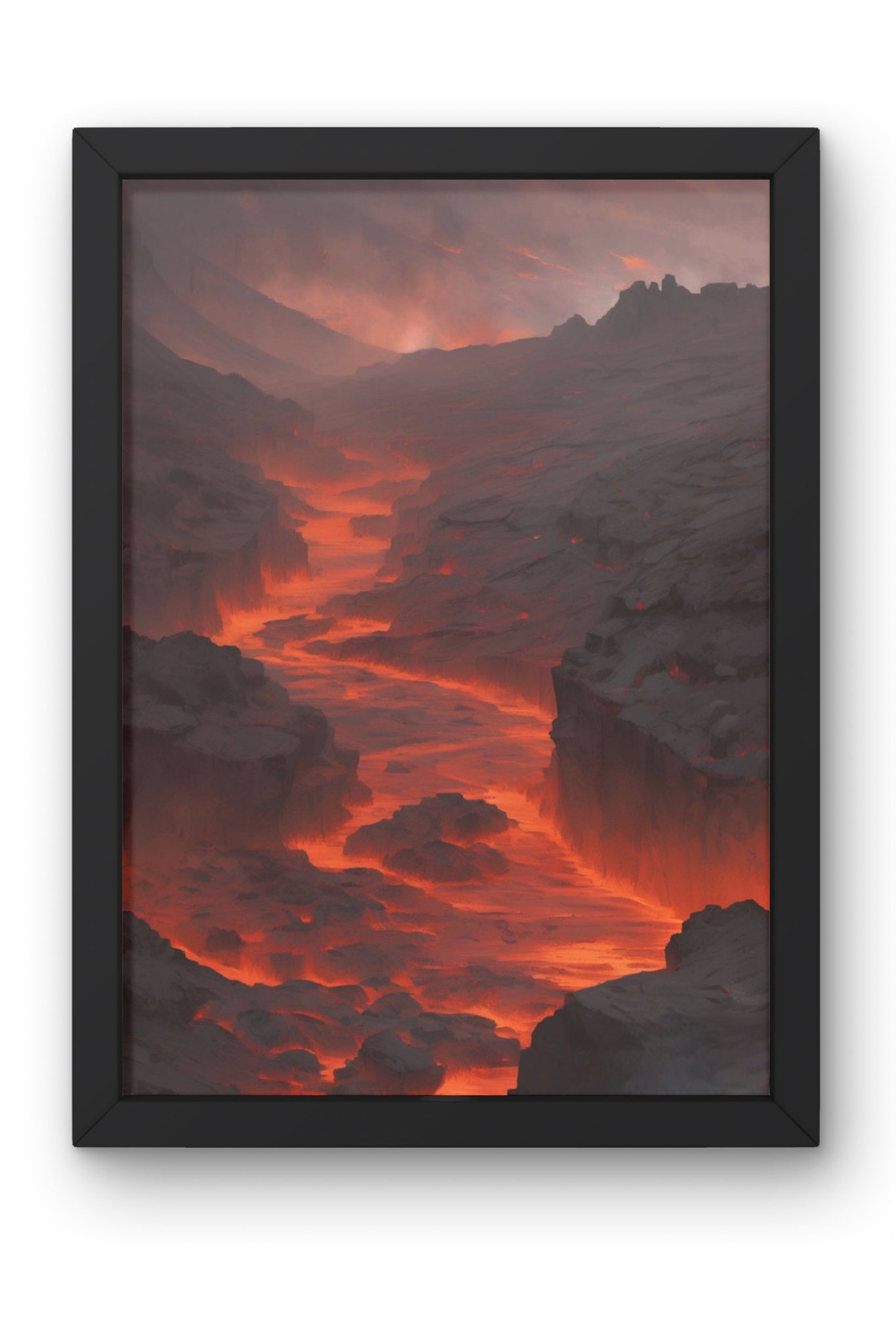 Volcanic Lava River Digital Download Art Print Lava Wall Decor Ash ...