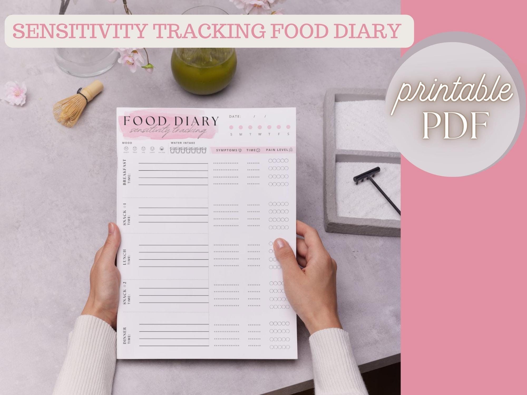 Minimalist Sensitivity Tracking Food Diary Printable Pdf Digital ...