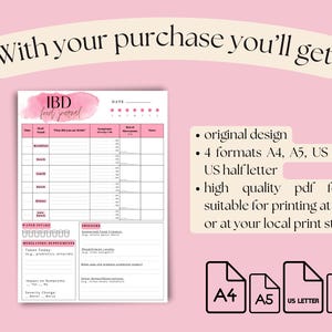 IBD Symptom Tracker & Food Journal Printable Daily Log for Meals, Bowel ...