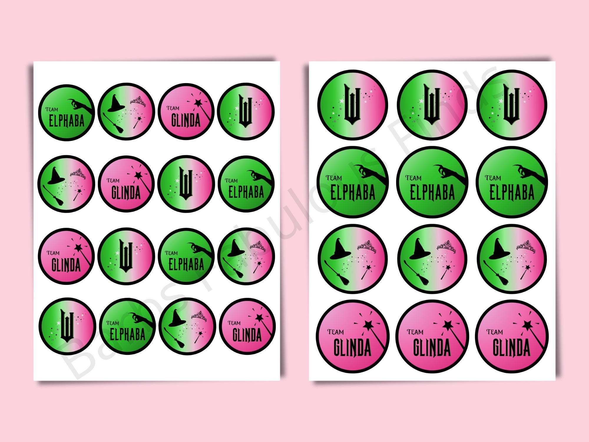 Printable Cake Toppers Inspired by Wicked Movie 4 Original Designs, 2 ...