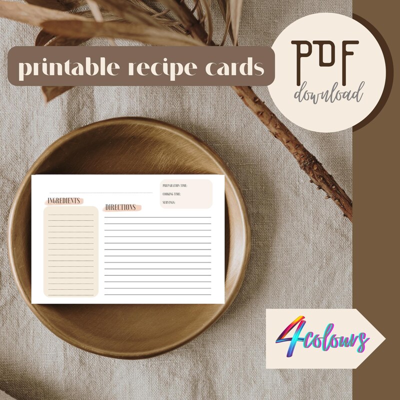 Cute Recipe Cards - Etsy