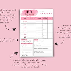 IBD Symptom Tracker & Food Journal Printable Daily Log for Meals, Bowel Movements, Triggers ...
