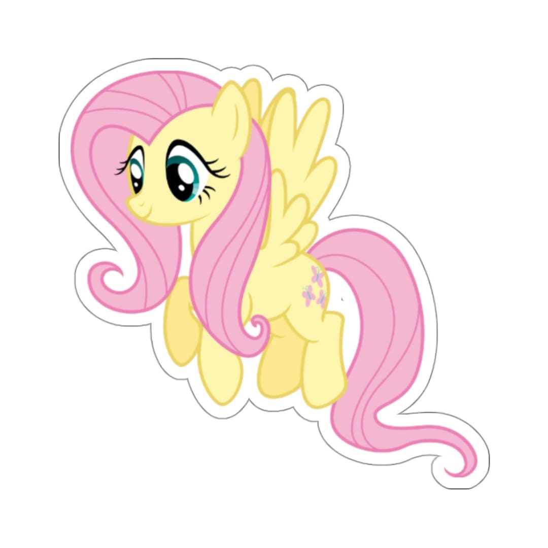 Fluttershy Sticker Assorted Sizes, Transparent or White Vinyl, Adorable ...