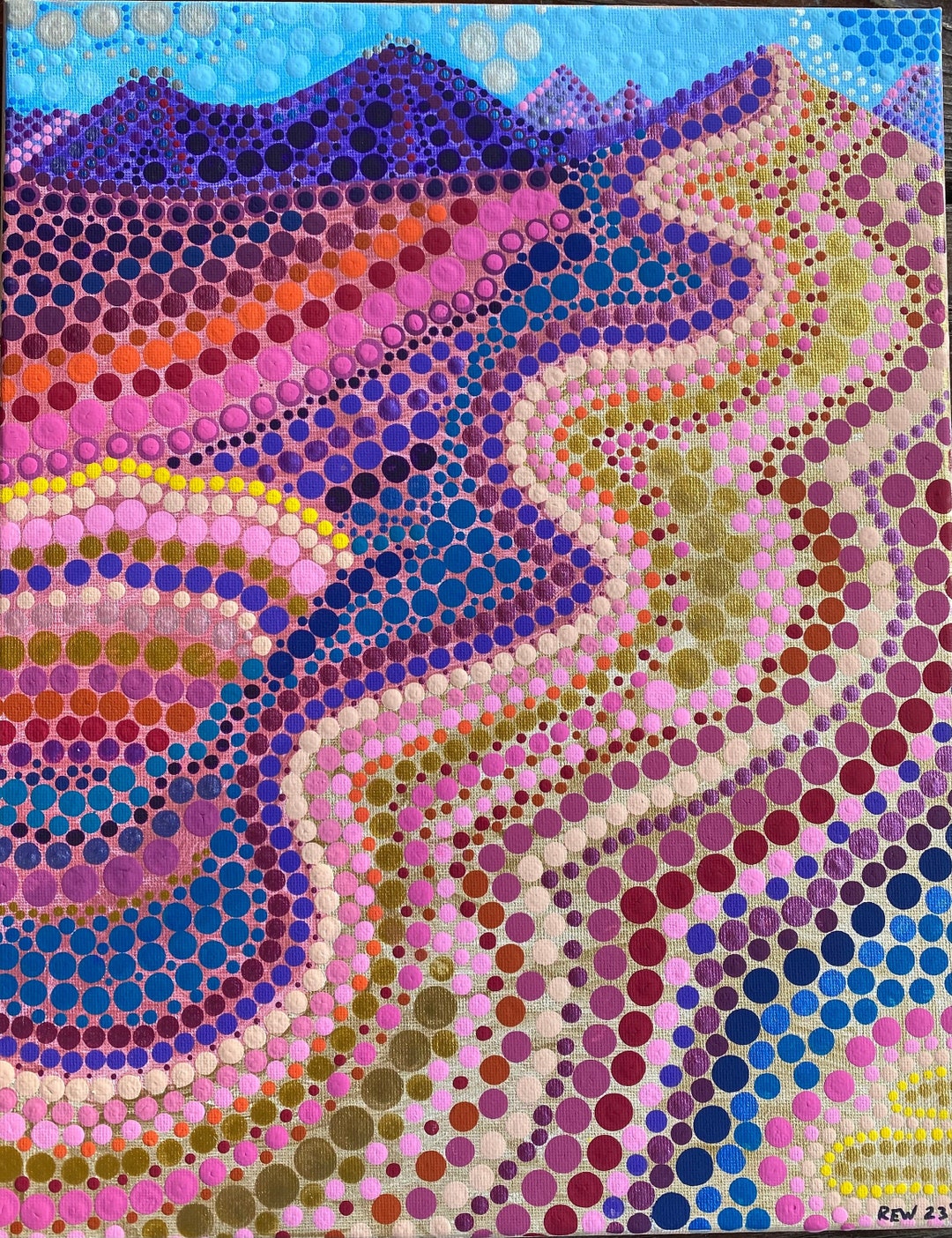 Handmade Dot Art Mystic Desert Wall Decor - Etsy