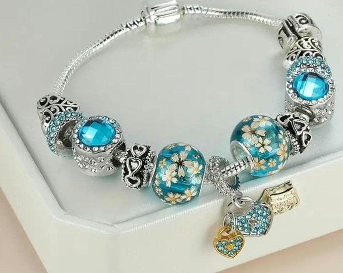 Pandora Style Bracelet, Pandora Style Love Charm Bracelet, Mother's ...