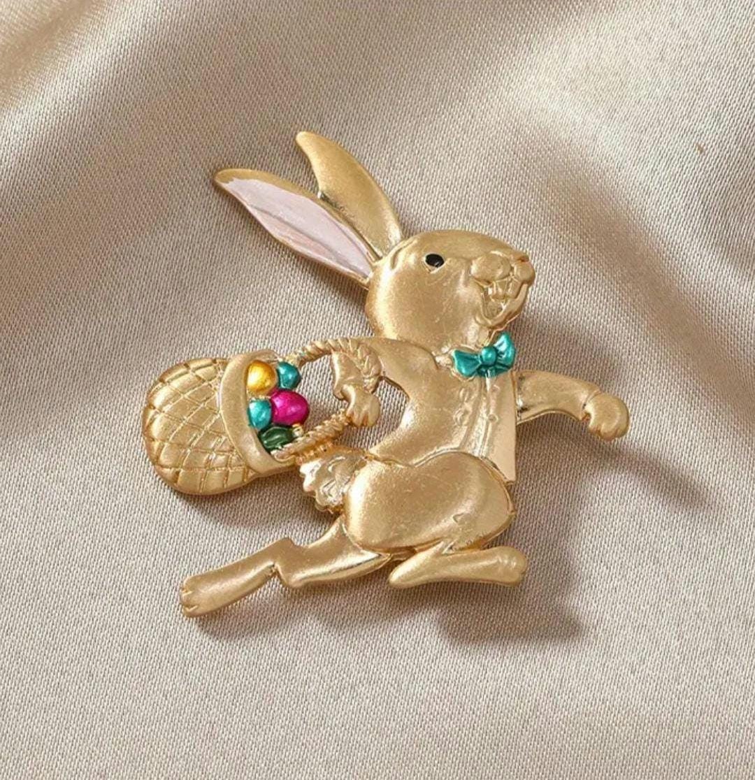 Bunny Brooch, Bunny Pin, Lapel Pin, Easter Brooch, Easter, Bunny ...