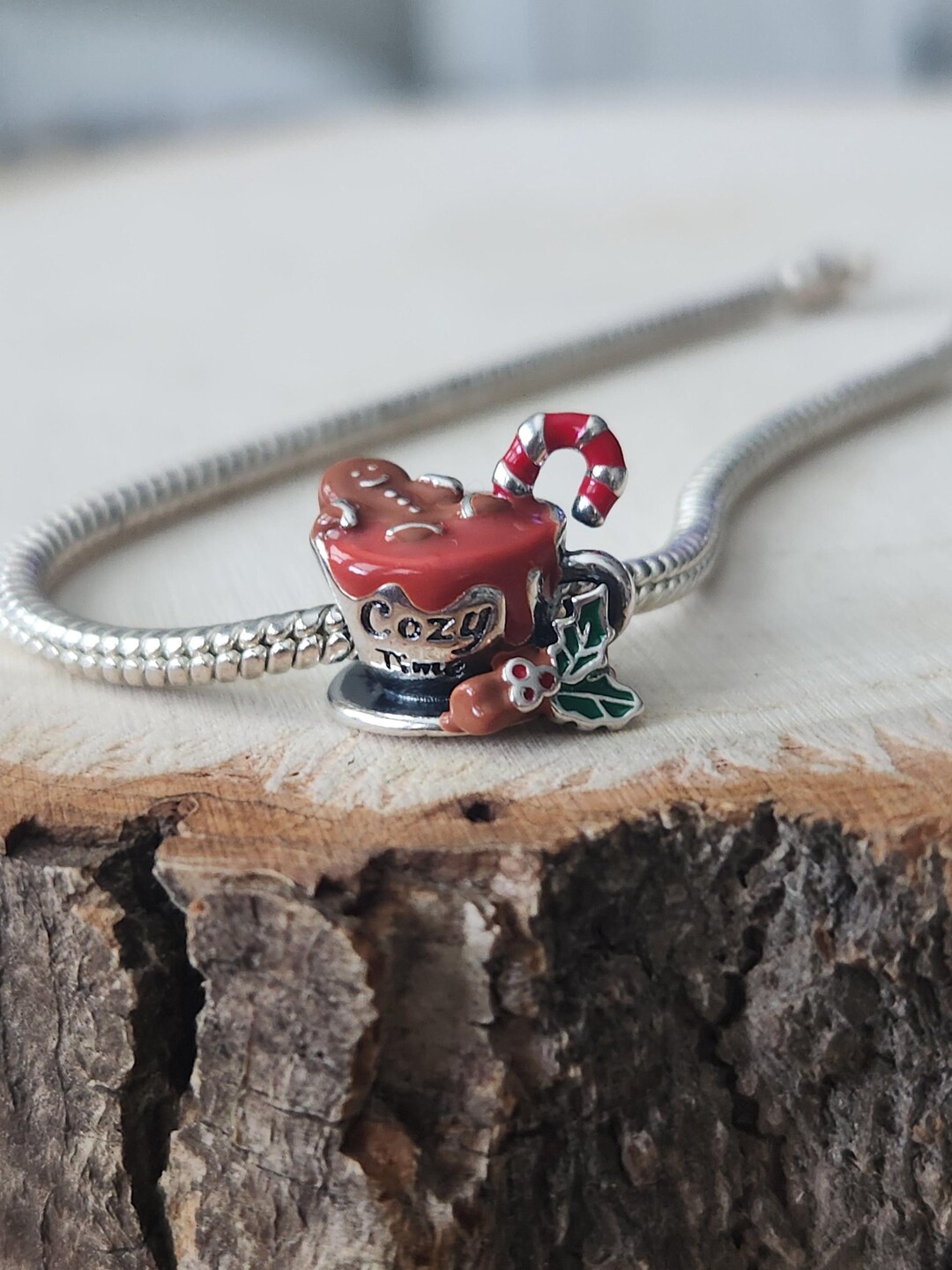 Christmas Cocoa Charm, Cozy Christmas Charm, Christmas Bracelet Charm ...