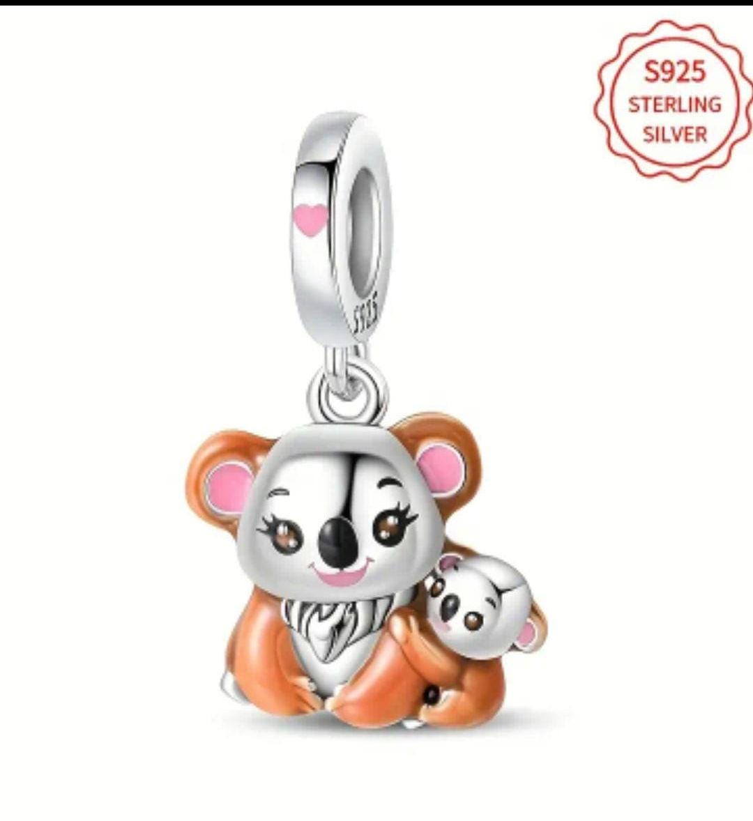 Koala Charm, Koala Love, Pandora Style, Bracelet Charm, Koala, S925 ...