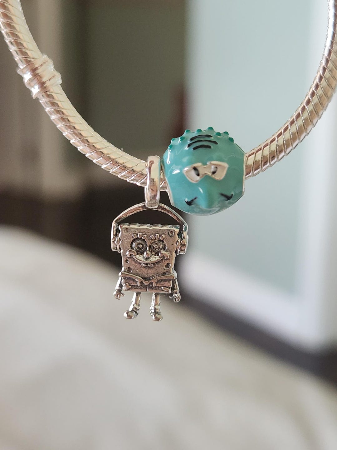 TV Cartoon Series Charm, Cartoon Sponge Character, S925, Gift - Etsy