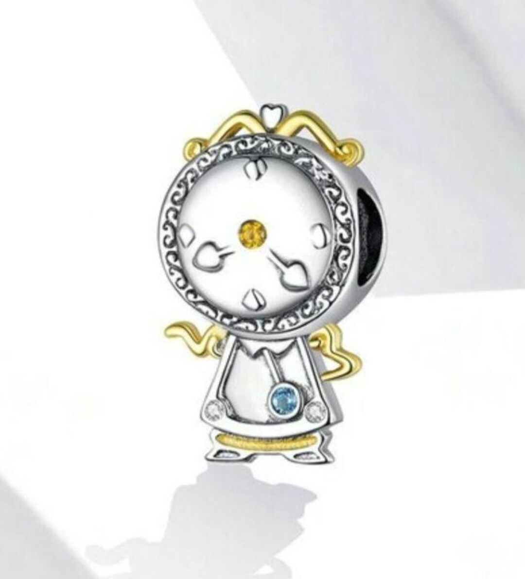 Sterling Silver Charm, Candlestick Charm. Pandora Style, Clock Charm ...