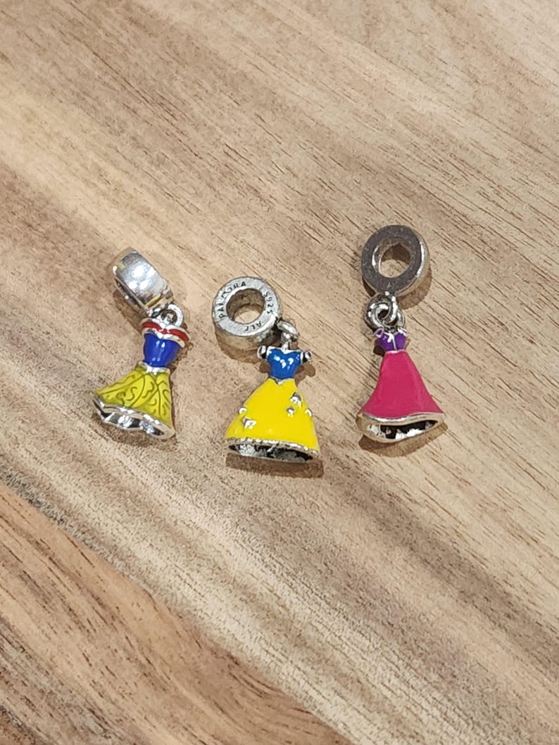 Princess Charm, Princess Gown Charms, Princess, Bracelet Charm, S925 ...