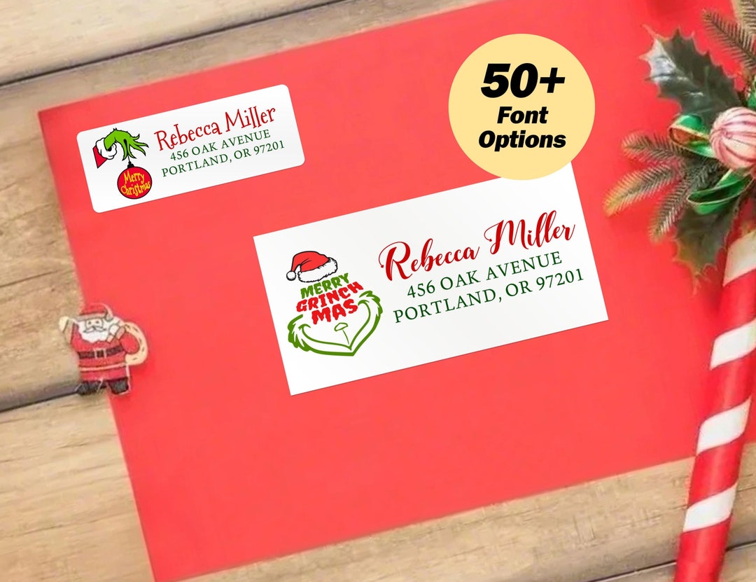 Custom Grinch Address Labels/grinch Return Address Labels/grinch ...