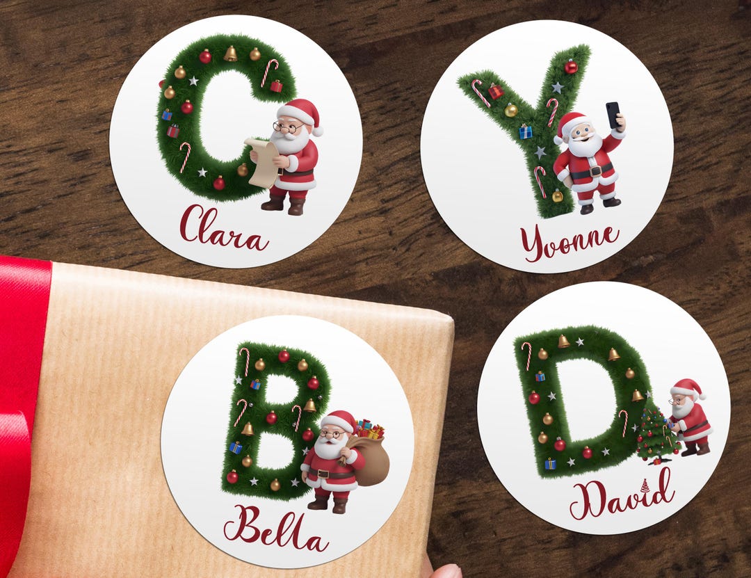 Personalized Christmas Stickers/christmas Present Label Santa Gift ...