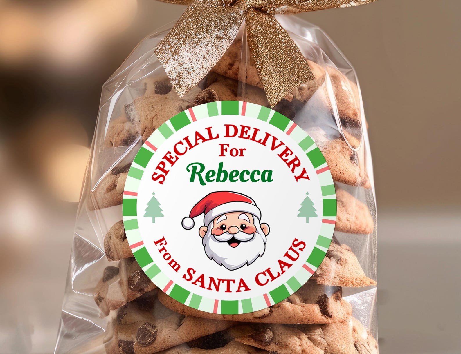 From Santa Stickers, Personalized Christmas Gift Tag Labels, From Santa ...