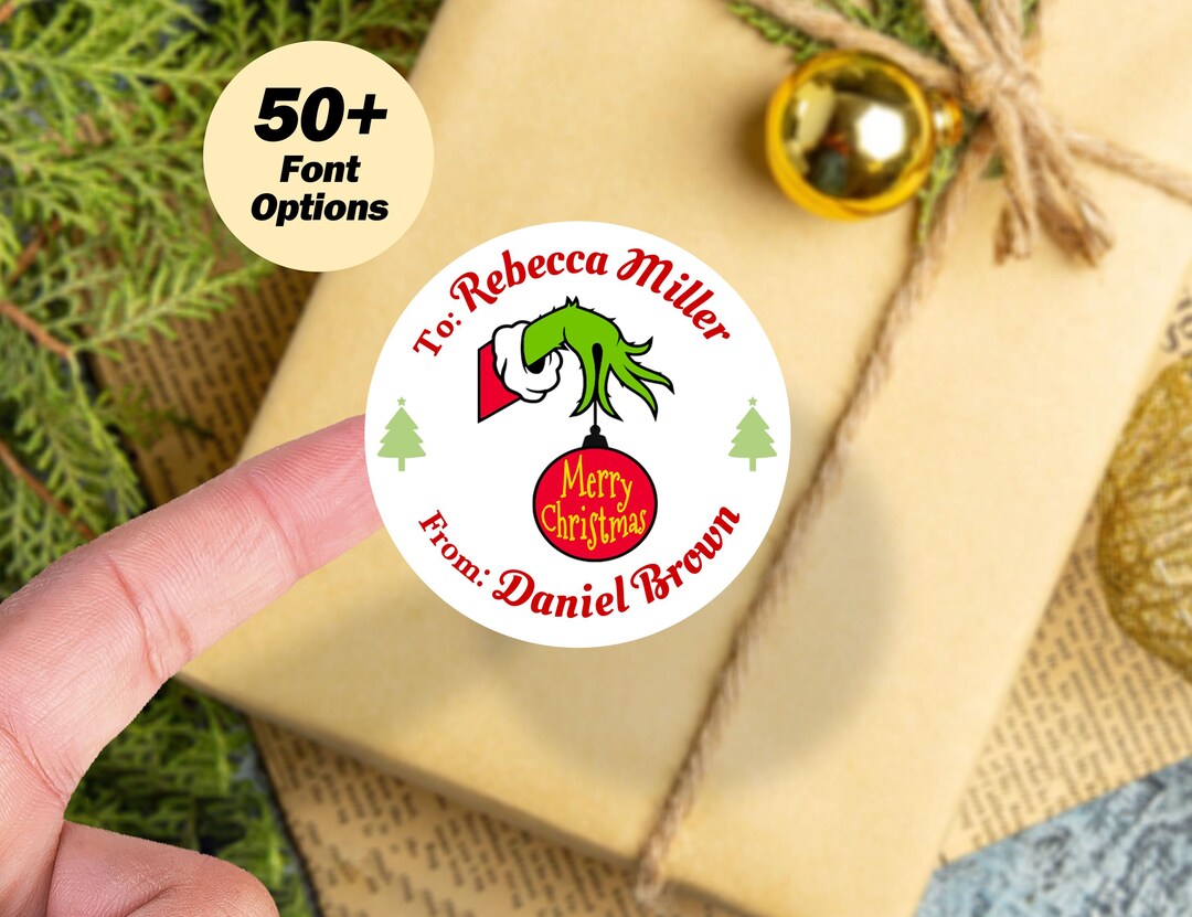 Grinch Hand Gift Labels/christmas Gift Tags/grinch Sweet Treat Bag ...