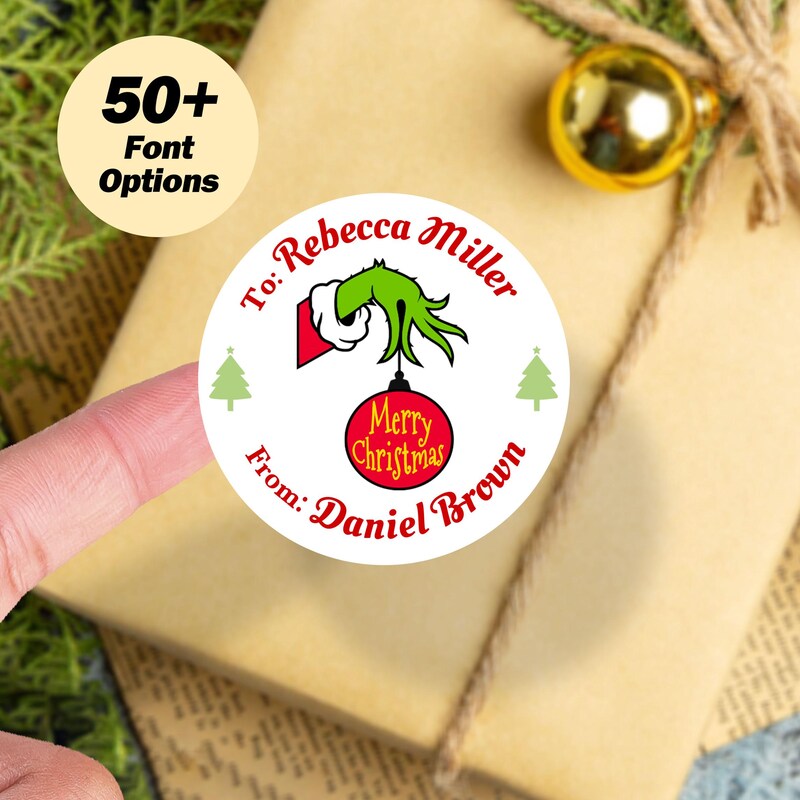 Grinch Labels - Etsy