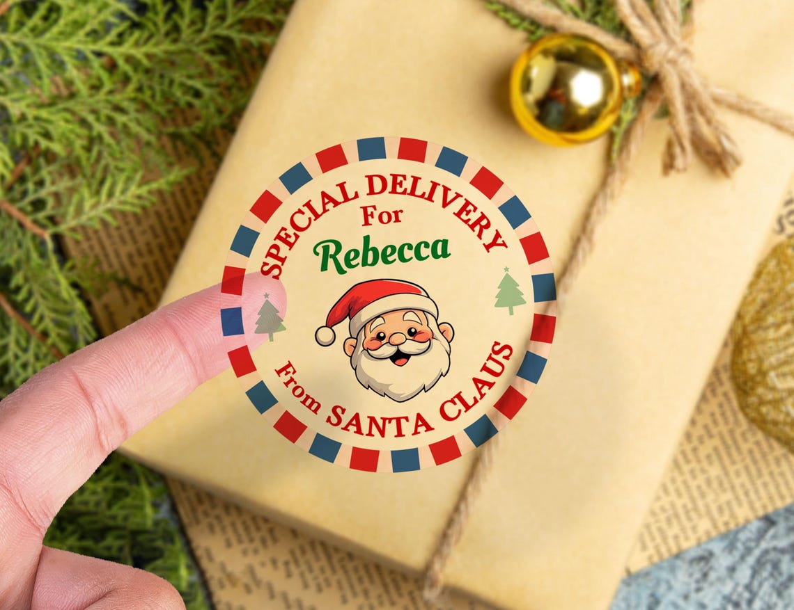 From Santa Stickers, Personalized Christmas Gift Tag Labels, From Santa ...