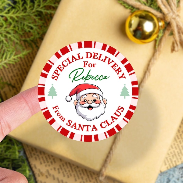 Santa Stickers - Etsy