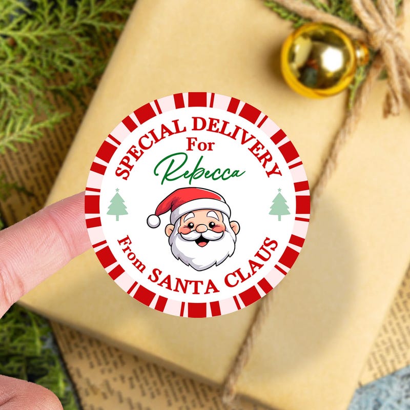 Santa Stickers - Etsy