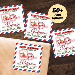 From Santa Claus Delivery Gift Tag Stickers/personalized Christmas ...