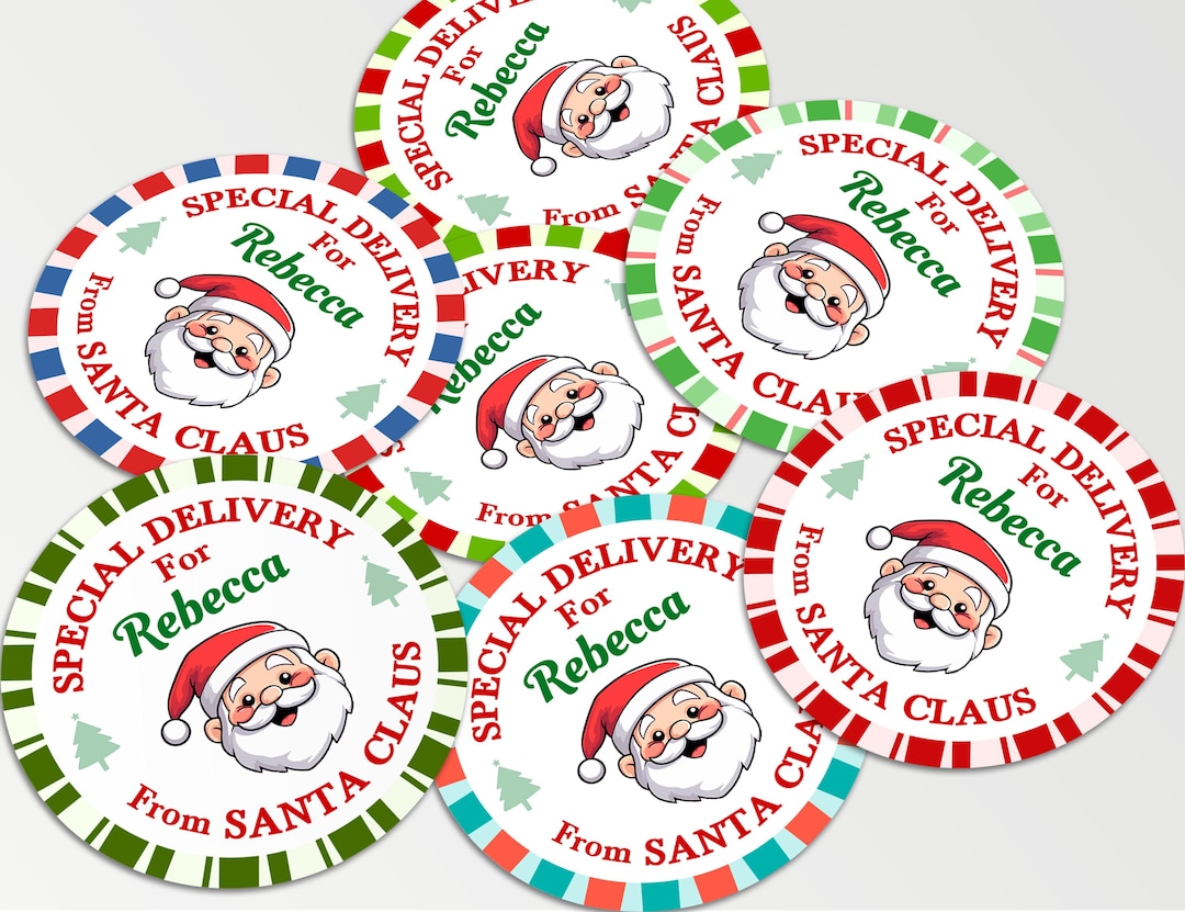 From Santa Stickers, Personalized Christmas Gift Tag Labels, From Santa ...