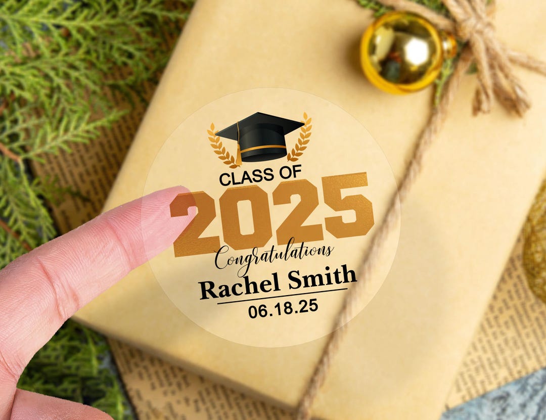Class of 2025 Gift Tags, Congrats Grad Party Invitation Labels, Custom ...