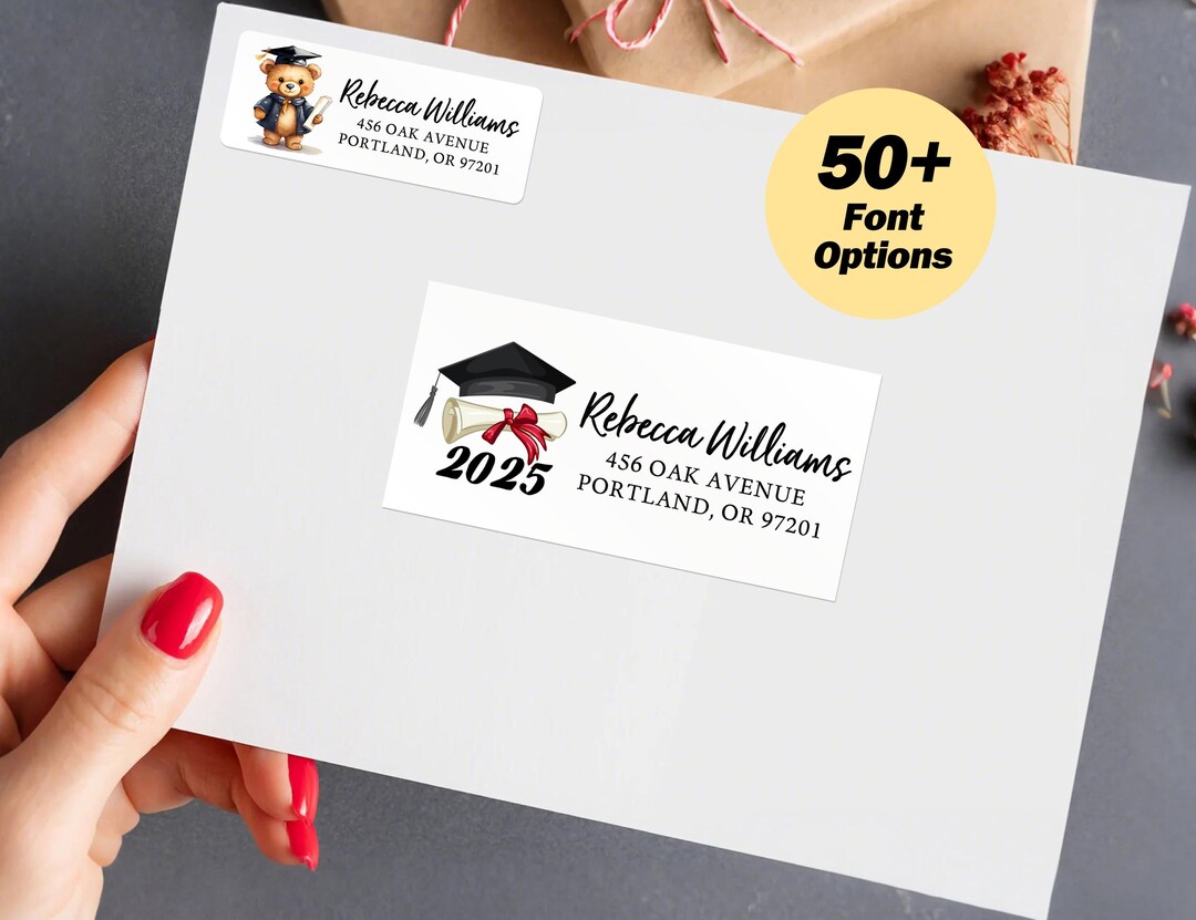 2024 Graduation Address Label/personalized Graduation Guest Address ...