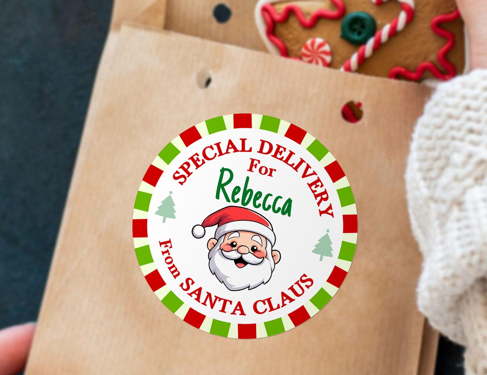 From Santa Stickers, Personalized Christmas Gift Tag Labels, From Santa ...