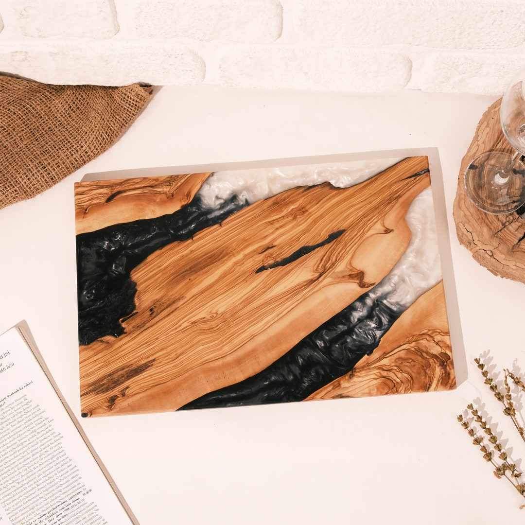 Personalized Custom Charcuterie Board, Resin and Olive Wood Cheese ...