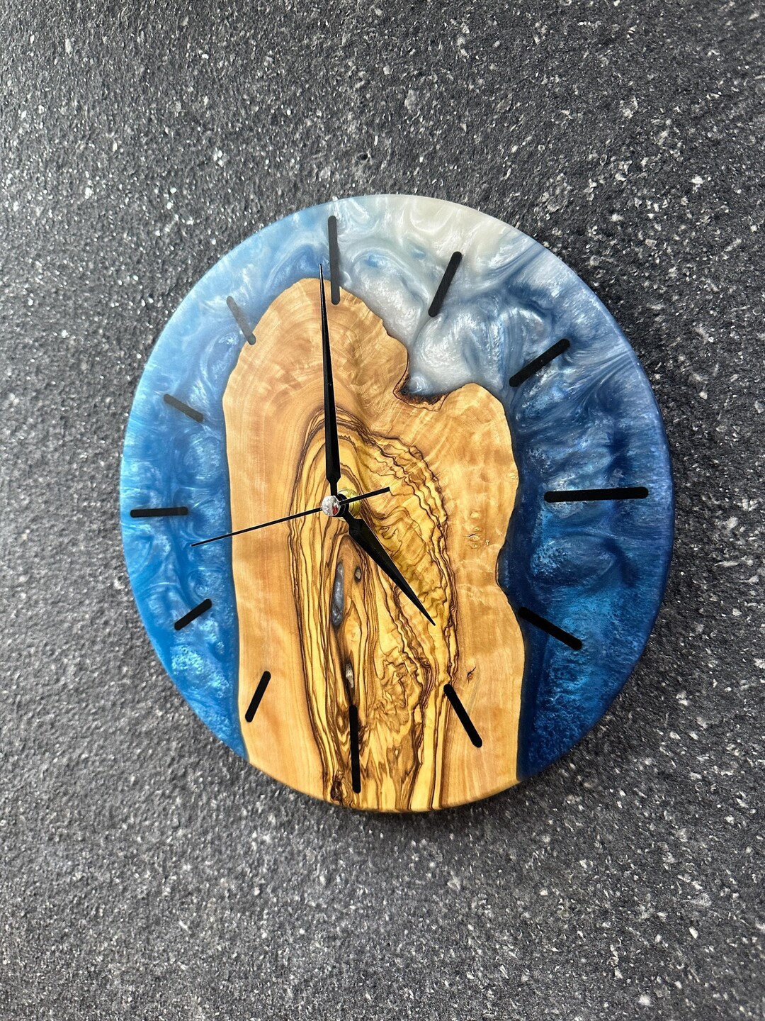 Turquoise Olive Wood Statement Clock – Christmas Gift - Etsy