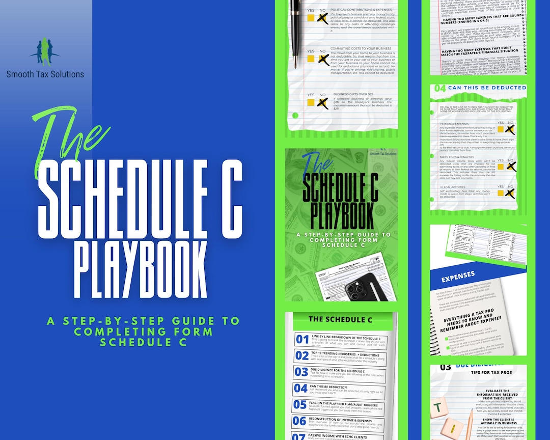 The Schedule C Playbook | Tax Prep Workbook for Freelancers ...