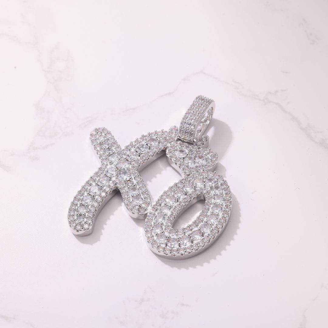 XO Pendant 18K White Gold Plated 5A CZ. XOXO Necklace Xo the Weeknd ...