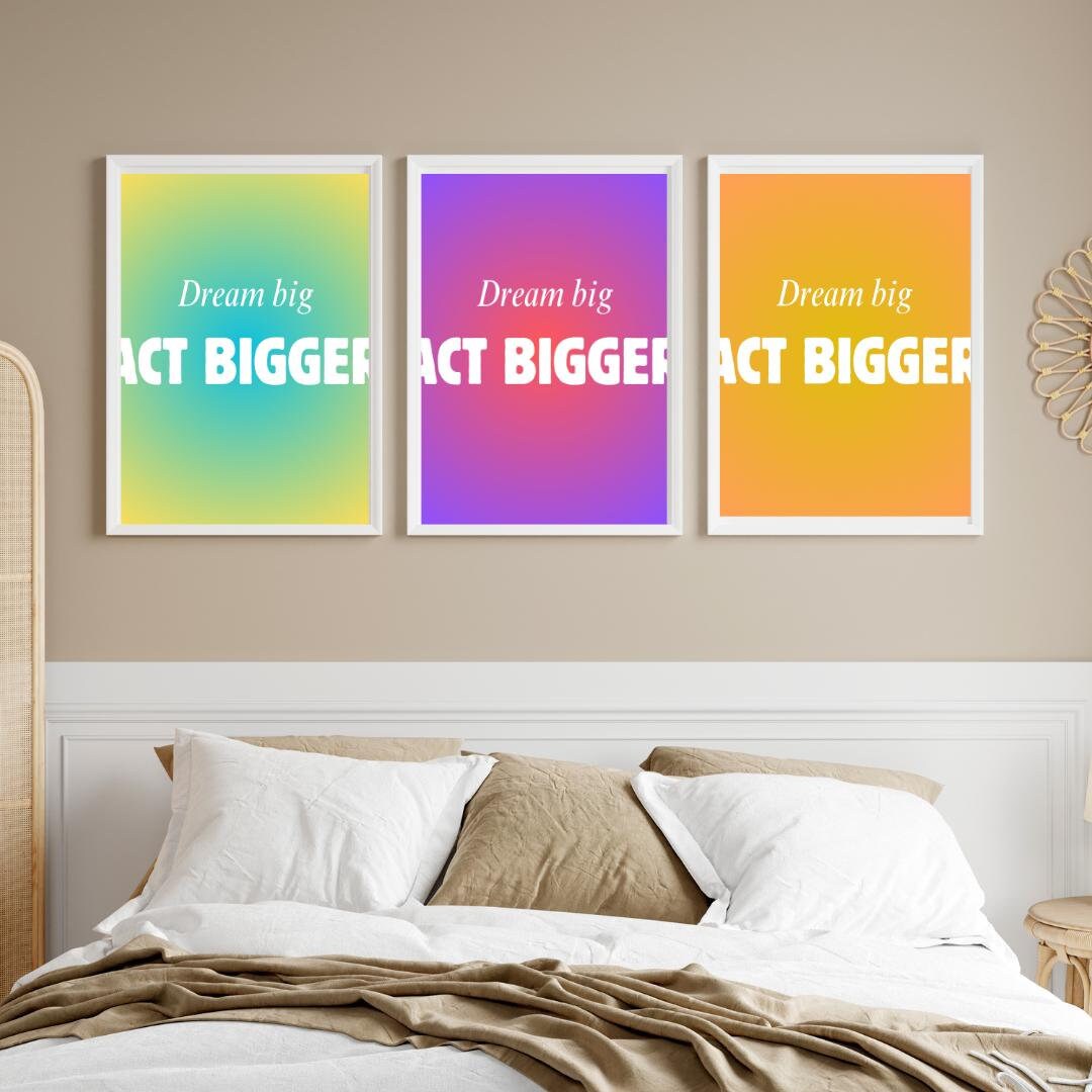 Motivational Poster Inspiration Word 3 Poster Dream Big Wall Art Mural ...