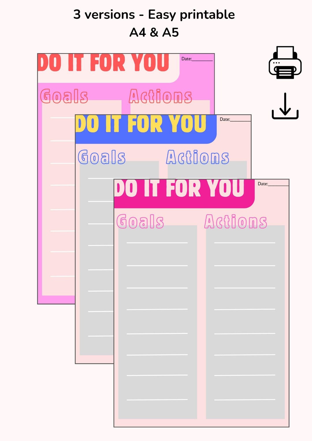 Task Management to Do List Actionable Printable Day Planner Do It for ...