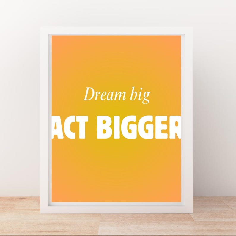 Motivational Poster Inspiration Word 3 Poster Dream Big Wall Art Mural ...