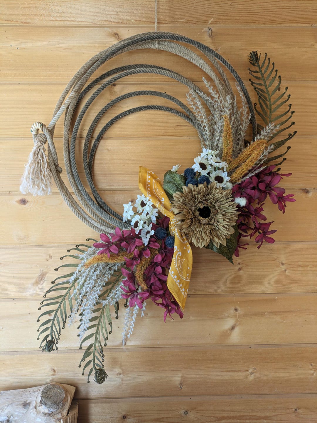 Western Rope Wreath, Fall Lasso Wreath, Cowboy Wreath, Fall Door Decor ...
