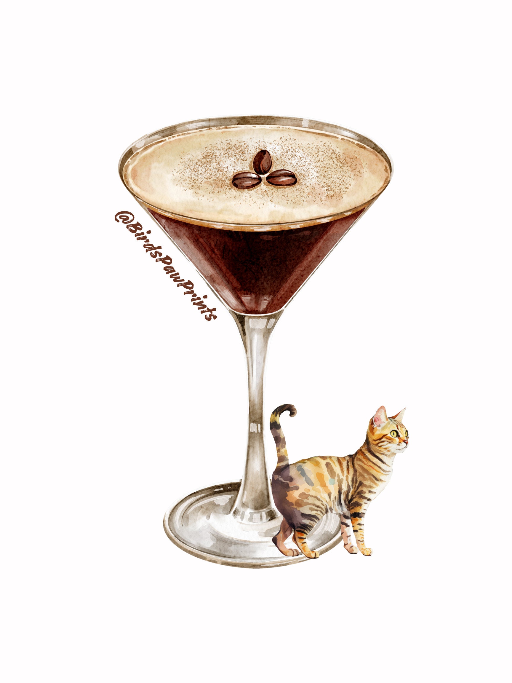Espresso Martini Cat Wall Print - Etsy