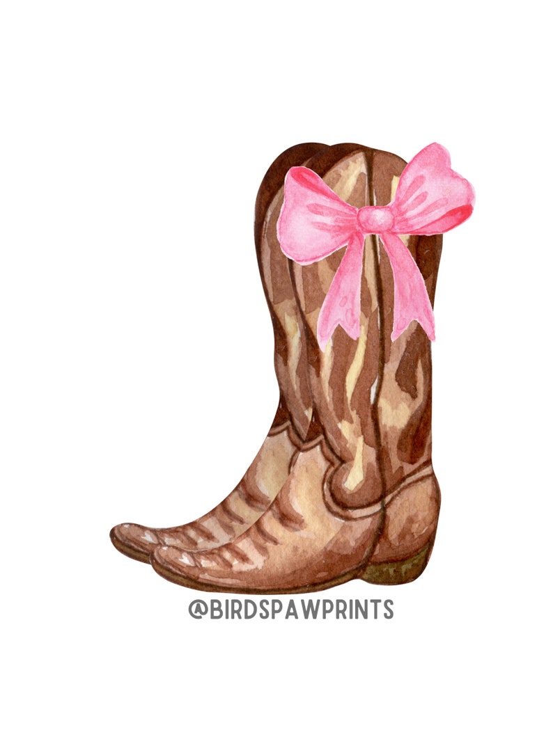 Cowgirl Boot Bow Wall Art - Etsy