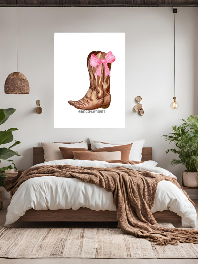 Cowgirl Boot Bow Wall Art - Etsy