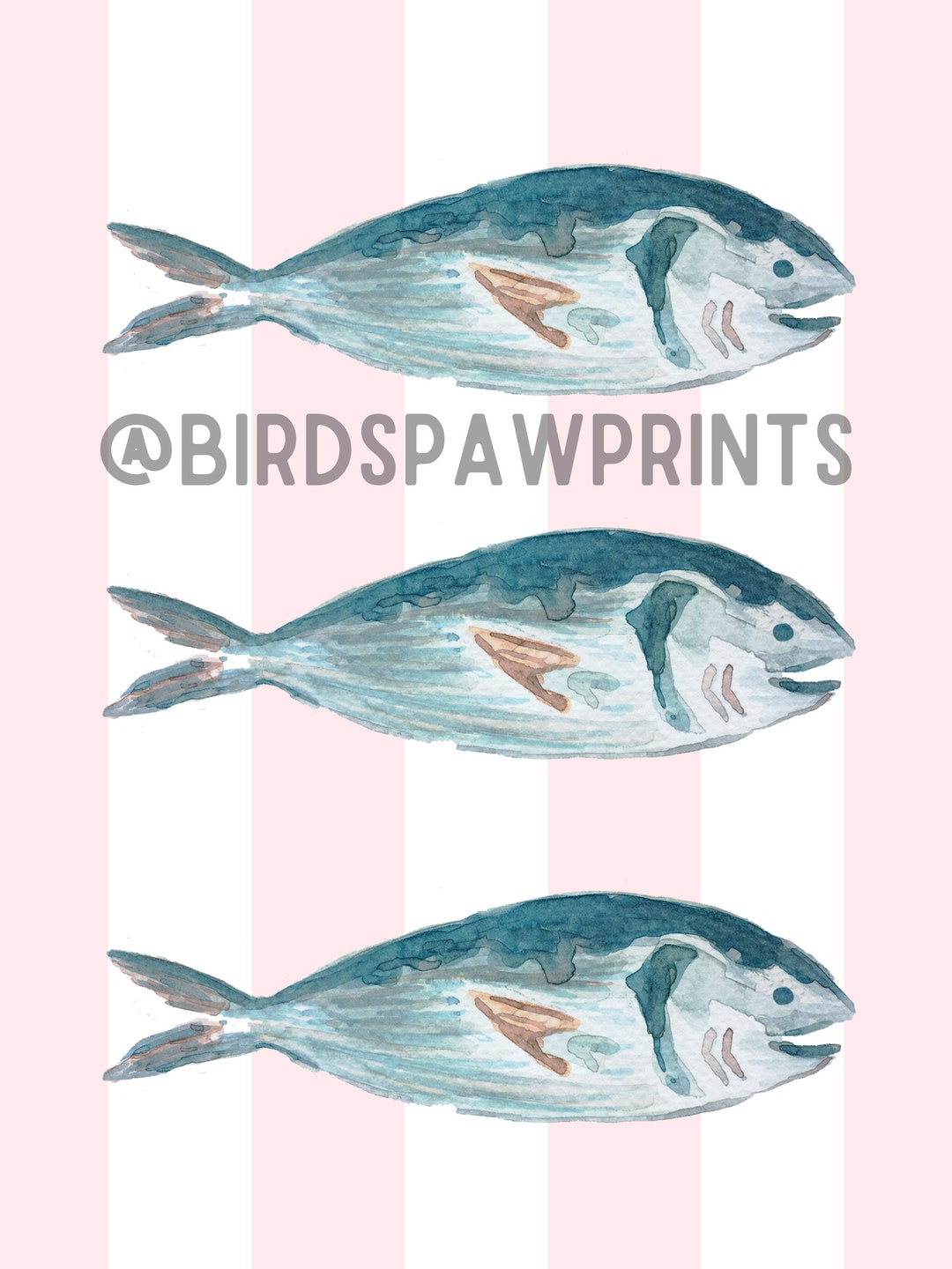Pink Fish Coastal Wall Art - Etsy