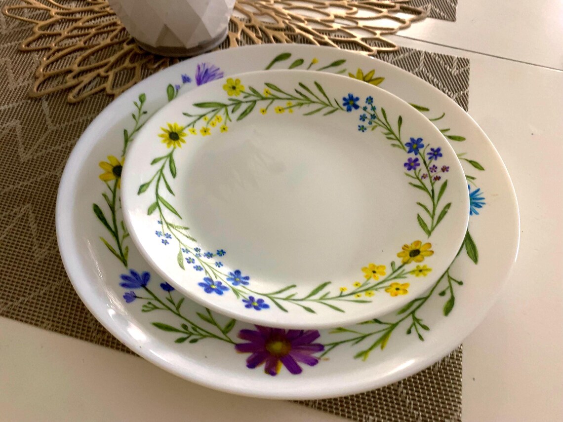 Hand-painted Porcelain Plate – Elegant Floral Design (19 Cm Diameter ...