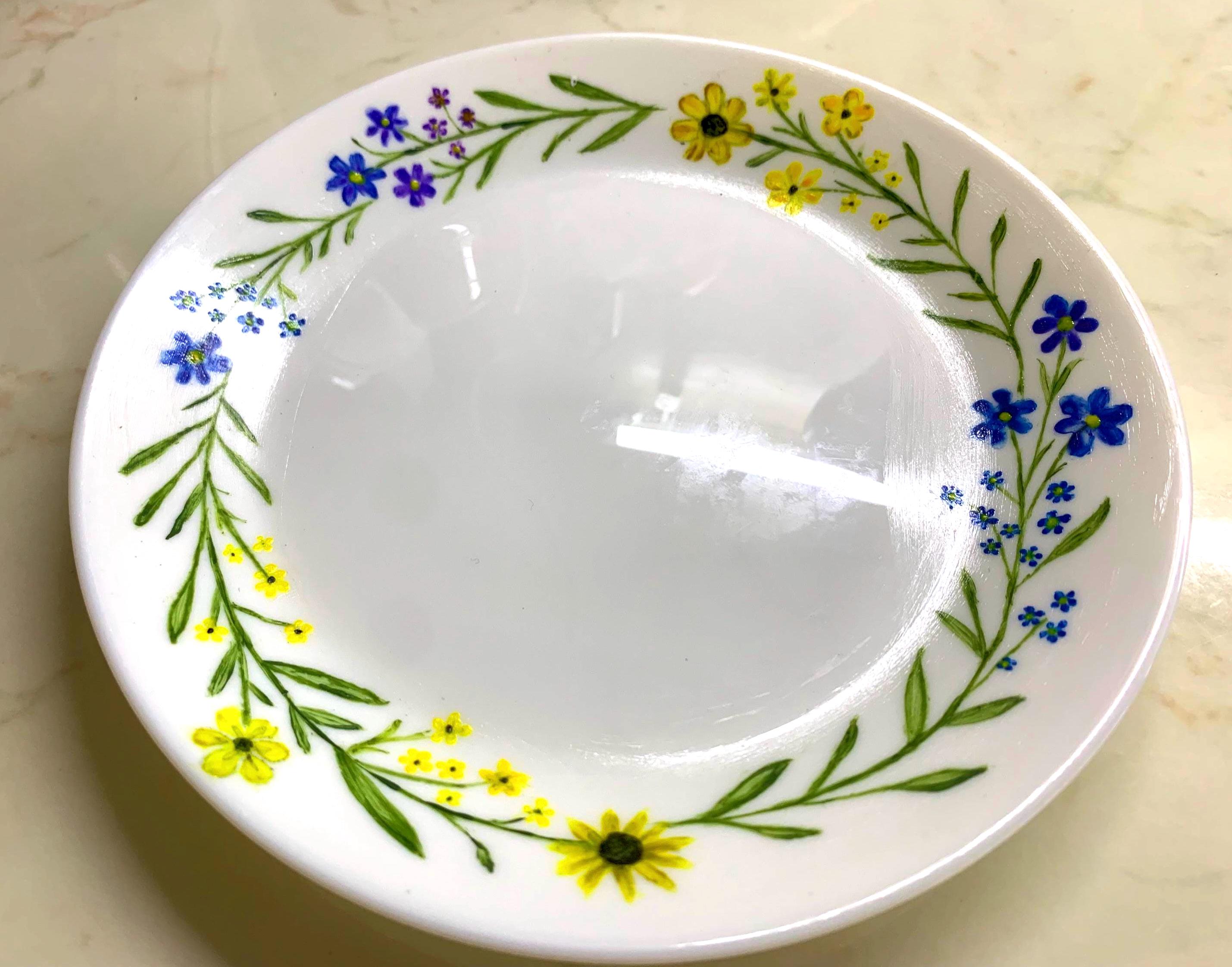 Hand-painted Porcelain Plate – Elegant Floral Design (19 Cm Diameter ...