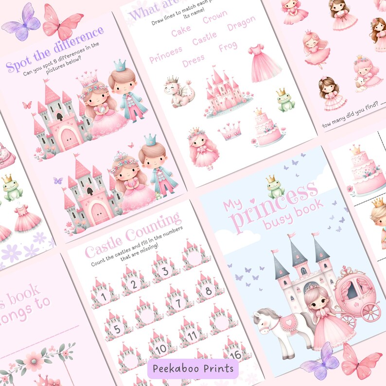 21 Page Printable Princess Busy Book | Instant Digital Download | PDF ...