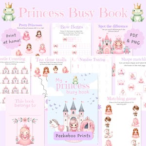 21 Page Printable Princess Busy Book | Instant Digital Download | PDF ...