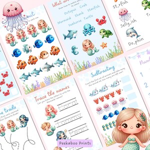 21 Page Printable Mermaid Busy Book | Instant Digital Download | PDF ...