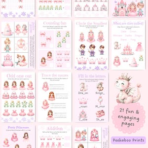 21 Page Printable Princess Busy Book | Instant Digital Download | PDF ...
